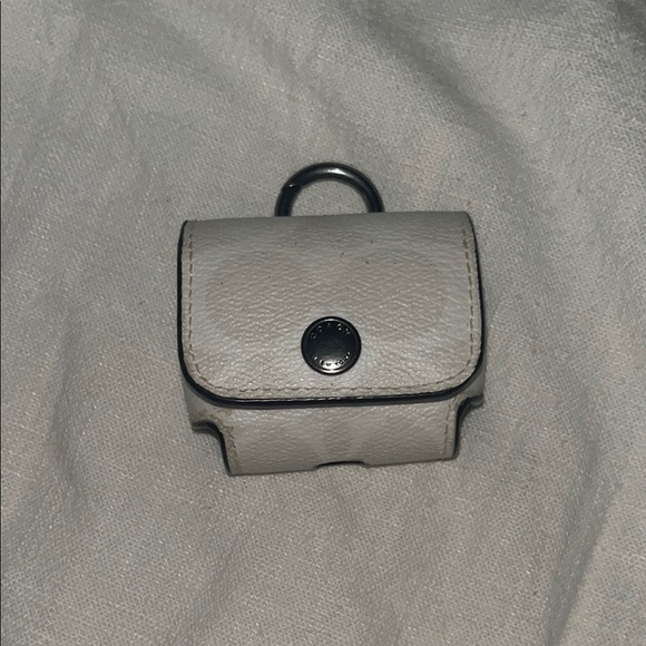 Coach | Cell Phones & Accessories | Coach White Leather Airpods Case ...